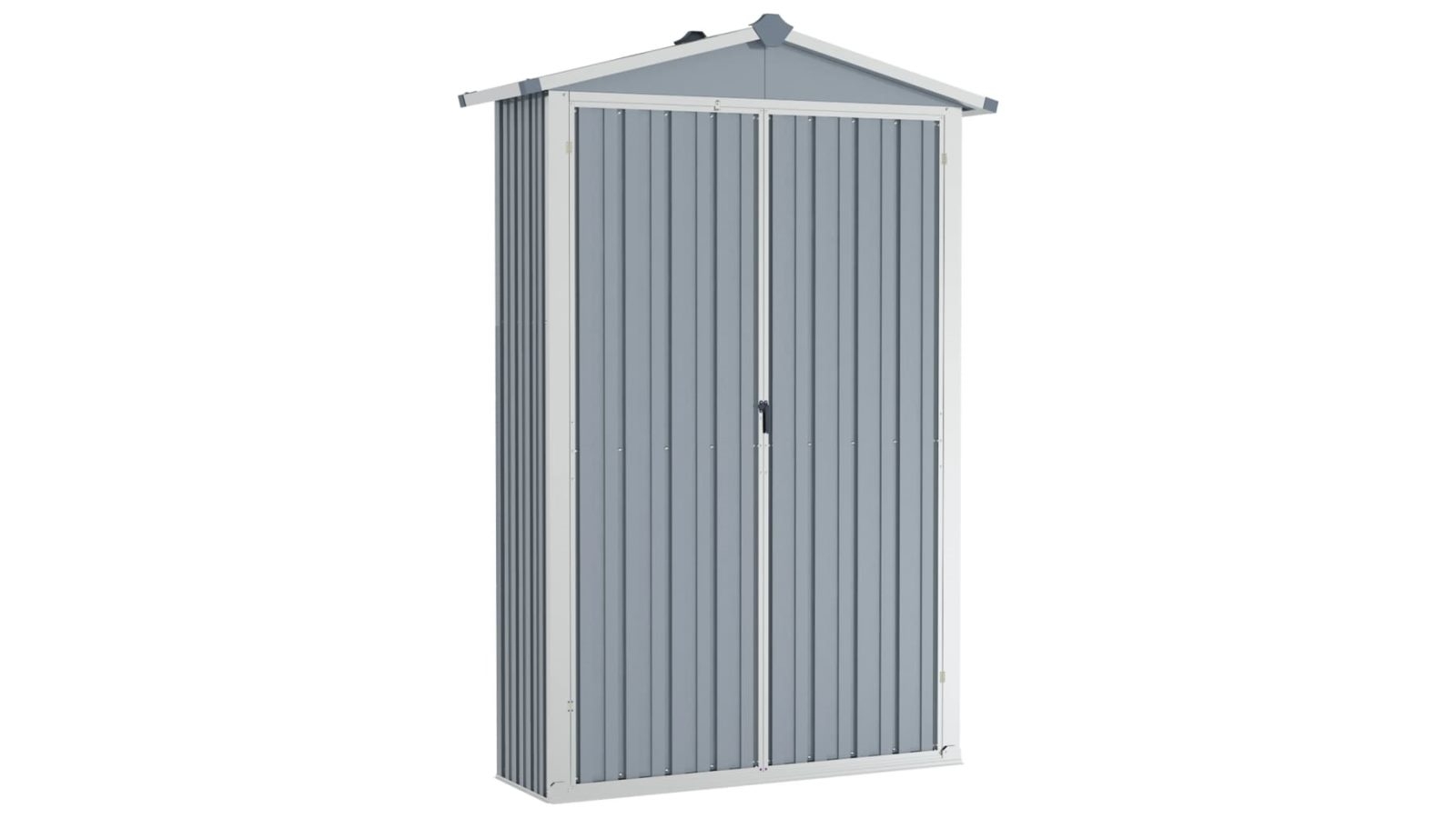 vidaXL Grey Galvanised Steel Garden Shed - 107.5x46x183cm | Harvey Norman