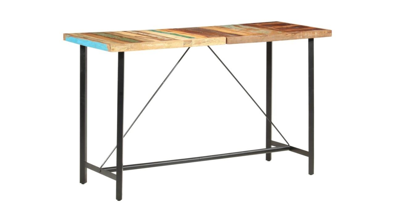vidaXL Solid Reclaimed Wood Bar Table - 180 x 70 x 107cm | Harvey Norman
