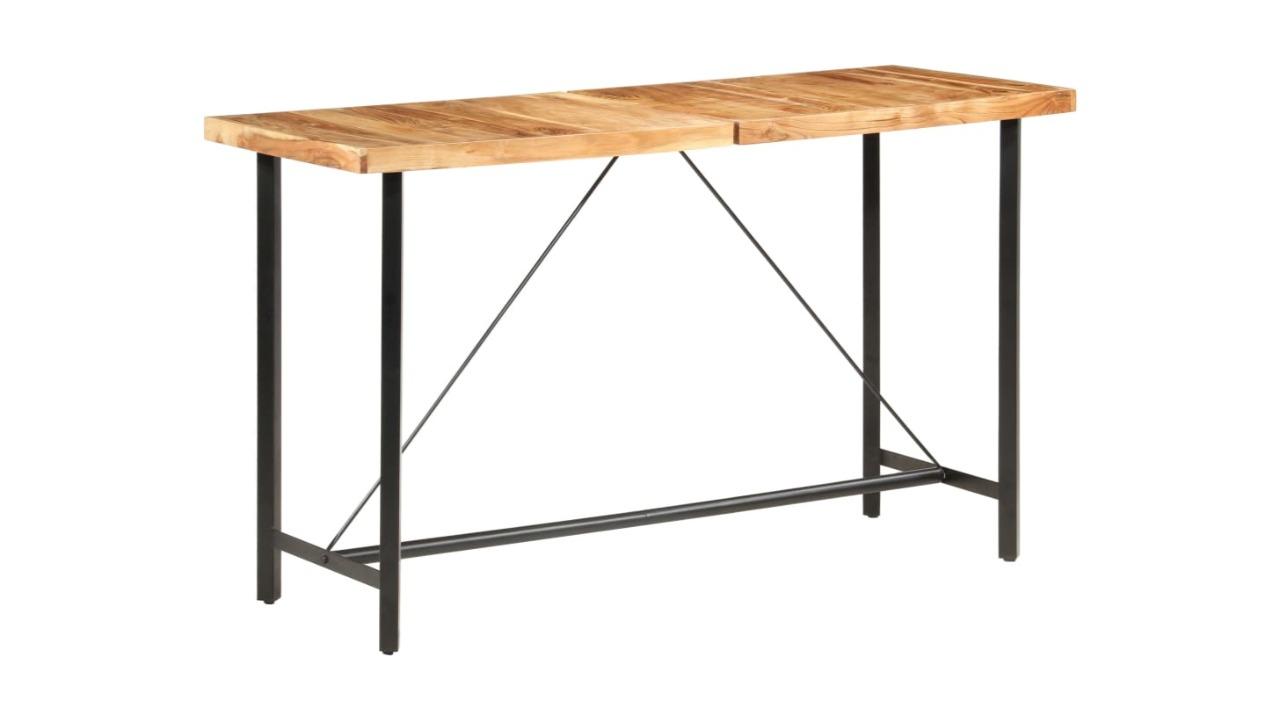 vidaXL Solid Acacia Wood Bar Table - 180 x 70 x 107cm | Harvey Norman