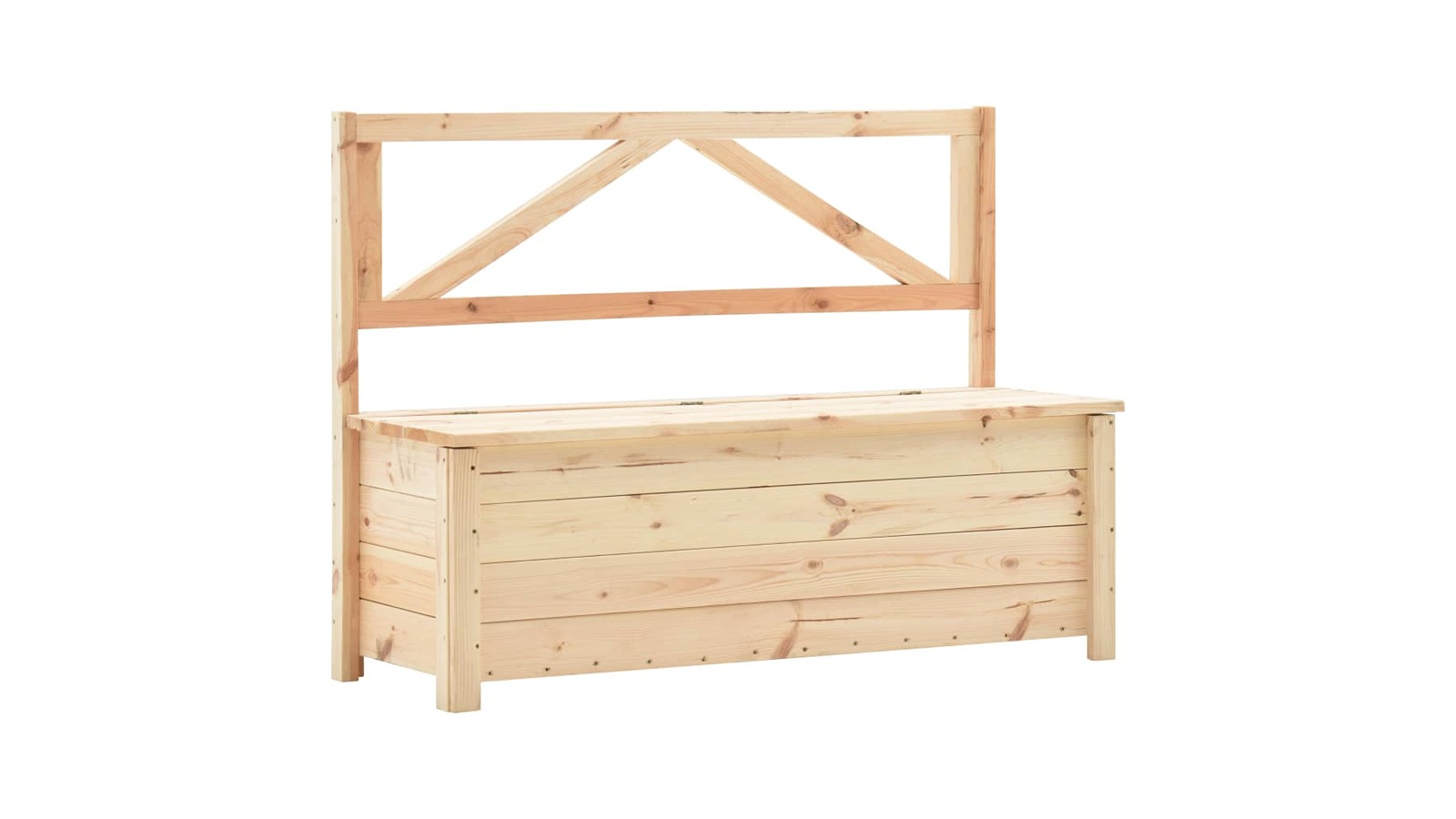 vidaXL Solid Pine Wood 120cm Storage Bench | Harvey Norman