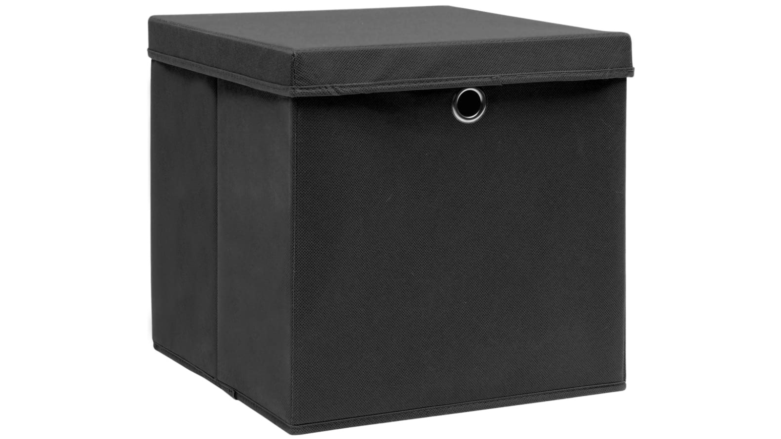 vidaXL 32 x 32 x 32cm 4 Piece Fabric Storage Boxes with Lids - Black ...