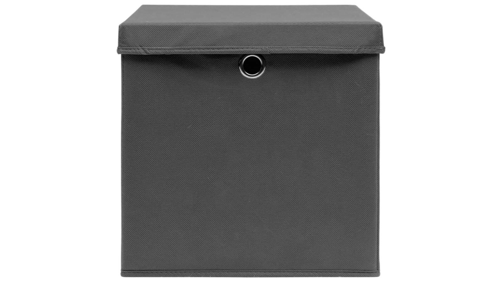 vidaXL 32 x 32 x 32cm 10 Piece Fabric Storage Boxes with Lids - Grey ...