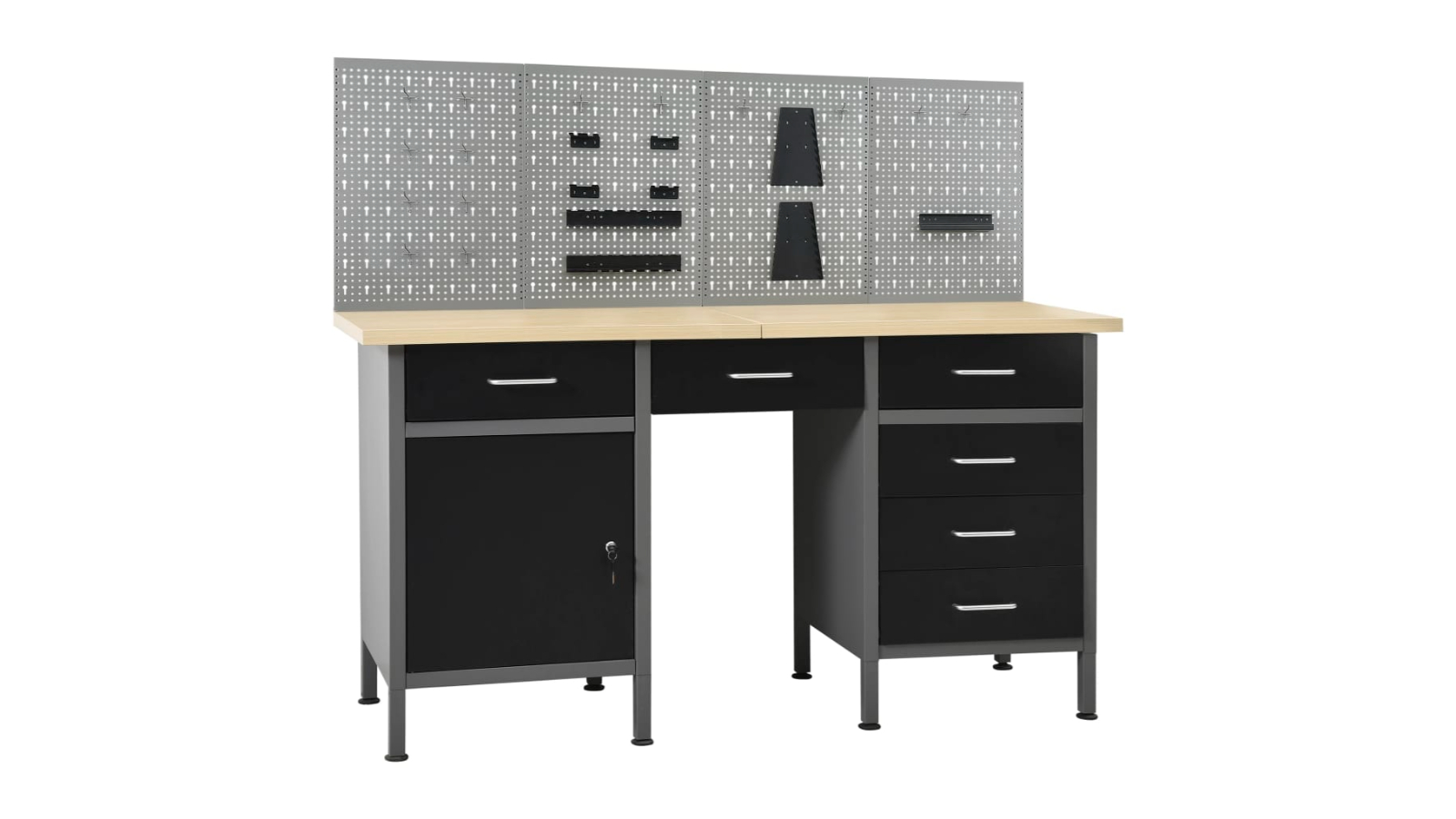 vidaXL Workbench with 4-Wall Panel | Harvey Norman