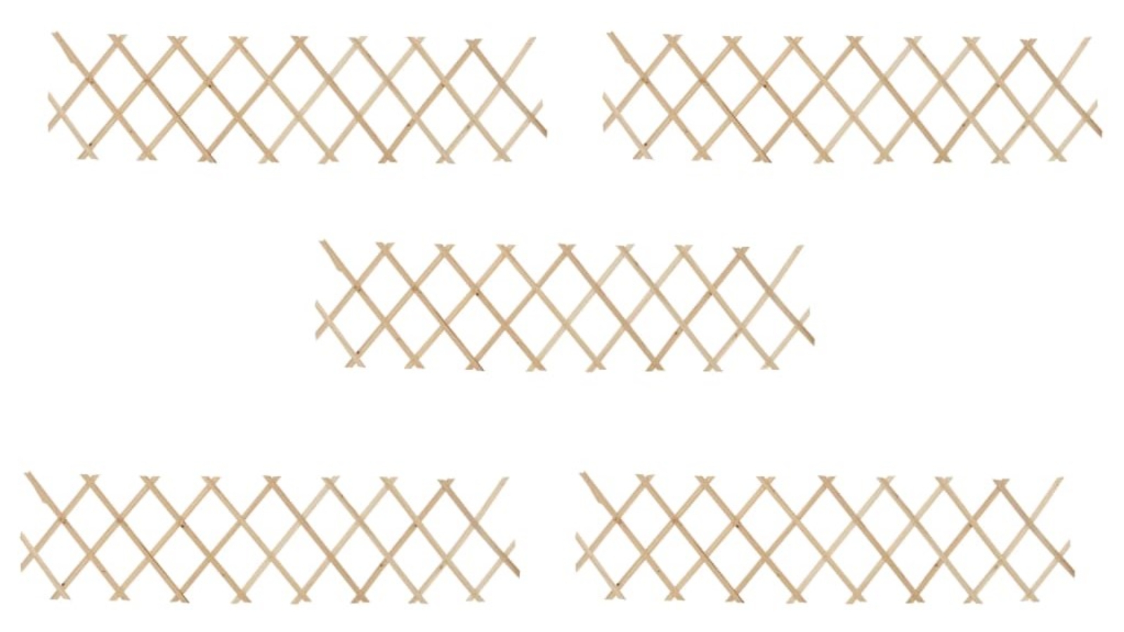 vidaXL 5 Piece Firwood Trellis Fences - 180 x 30cm | Harvey Norman