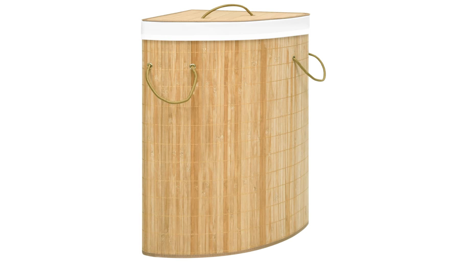 vidaXL Bamboo Corner 60 Litre Laundry Basket | Harvey Norman