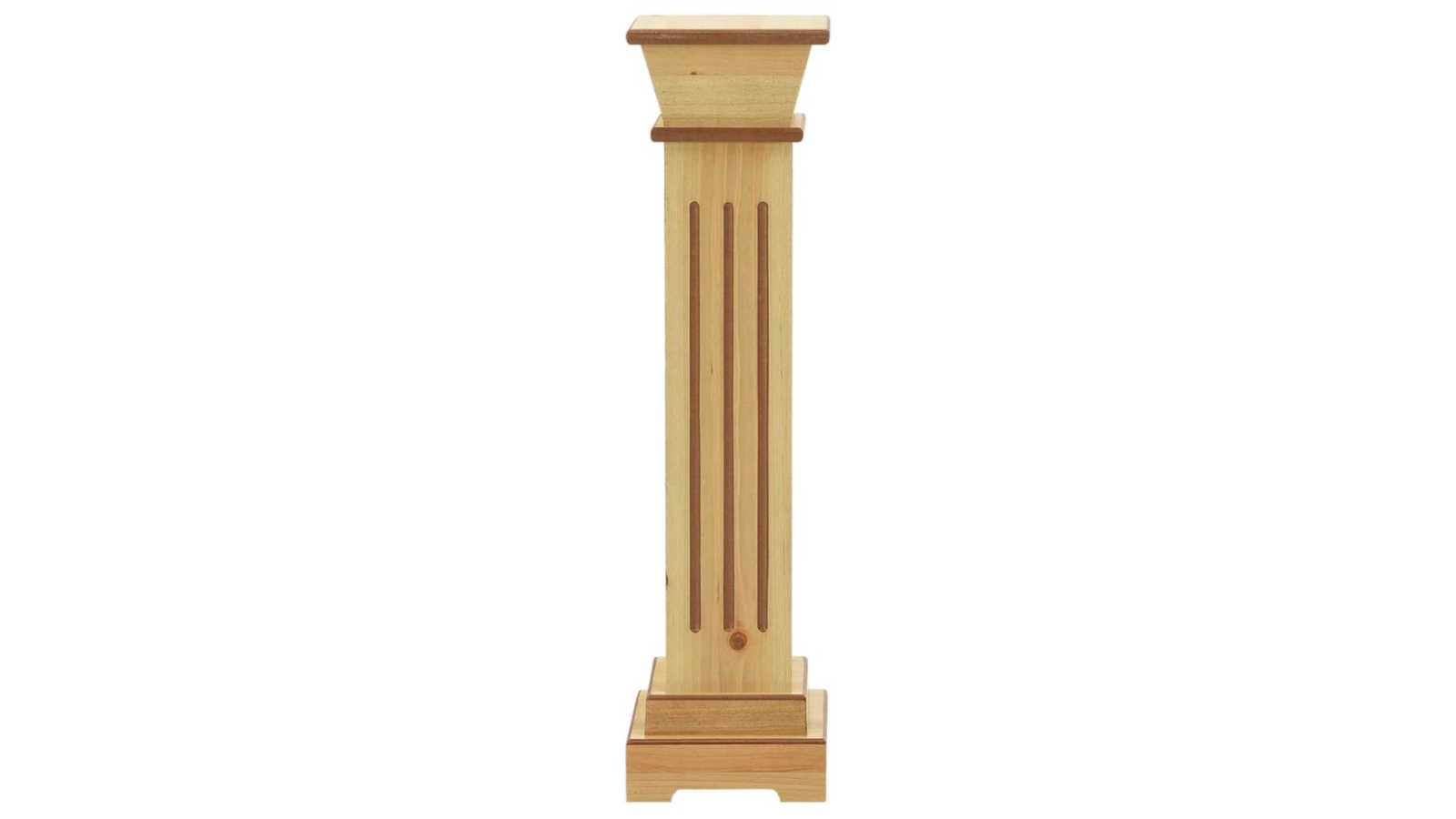 vidaXL MDF Light Wood Classic Square Pillar 17 x 17 x 66cm Plant Stand ...