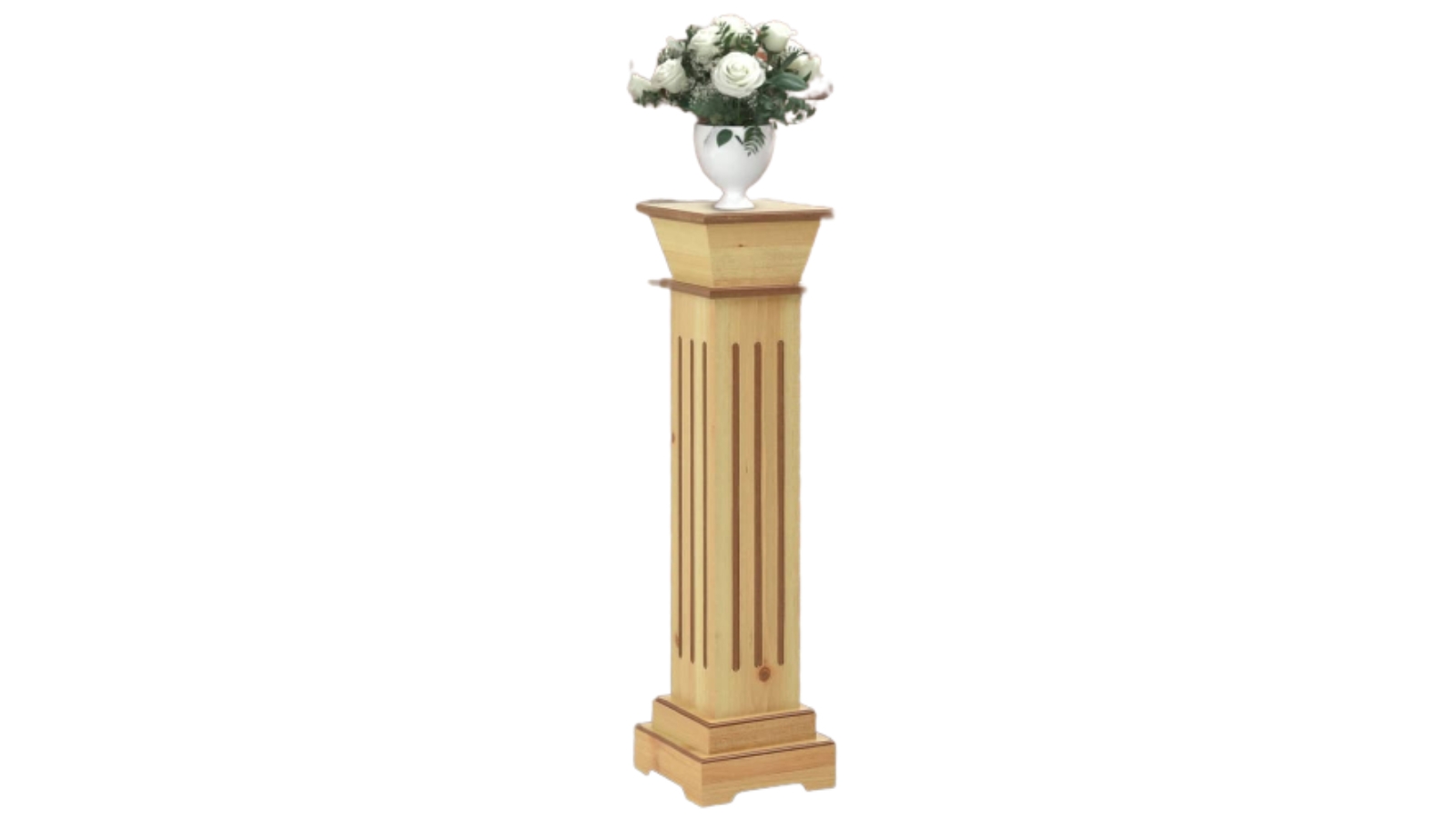 vidaXL MDF Light Wood Classic Square Pillar 17 x 17 x 66cm Plant Stand ...