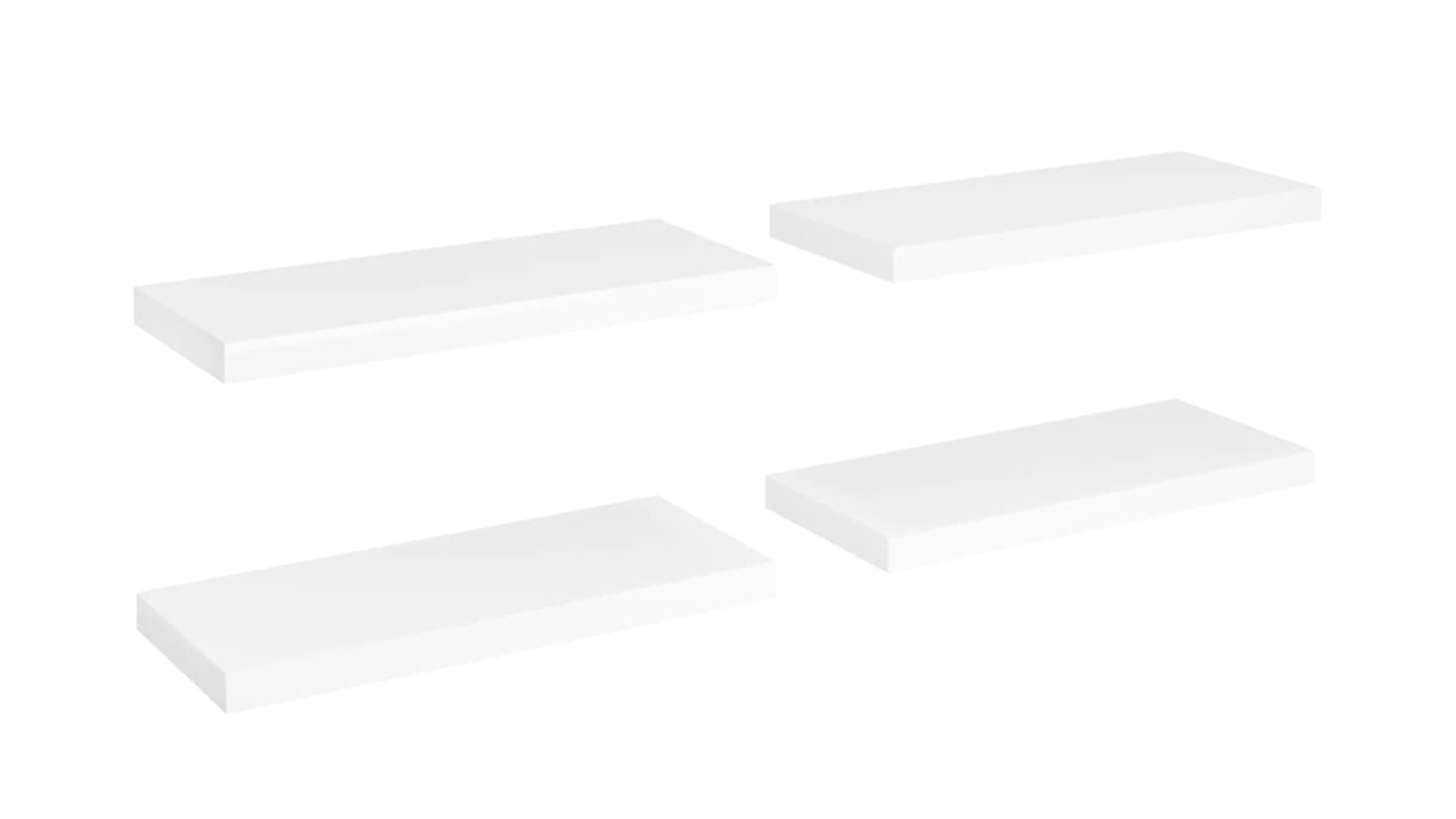 vidaXL 4 Piece White MDF Floating Wall Shelve - 60 x 23.5 x 3.8cm ...