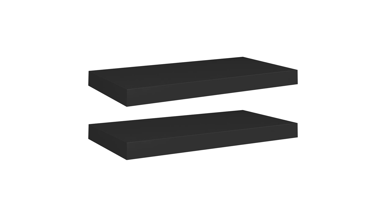 vidaXL 2 Piece Black MDF 50 x 23 x 3.8cm Floating Wall Shelve | Harvey ...