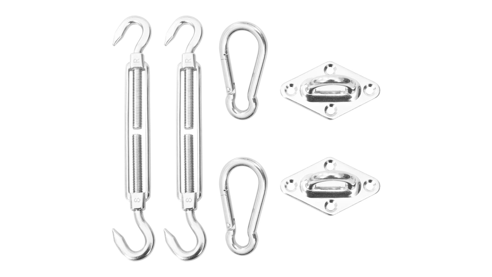 vidaXL Stainless Steel Sunshade Mounting Sail Kit: 6 Pieces | Harvey Norman