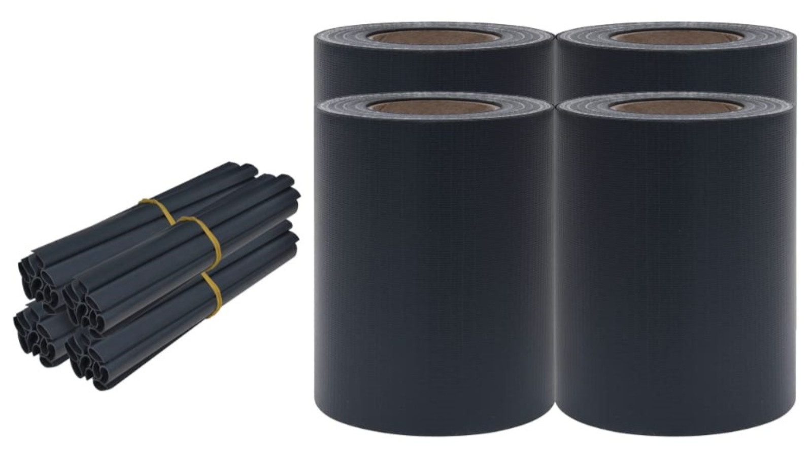 vidaXL 4 Piece 35 x 0.19m PVC Garden Privacy Screens - Matte Dark Grey ...