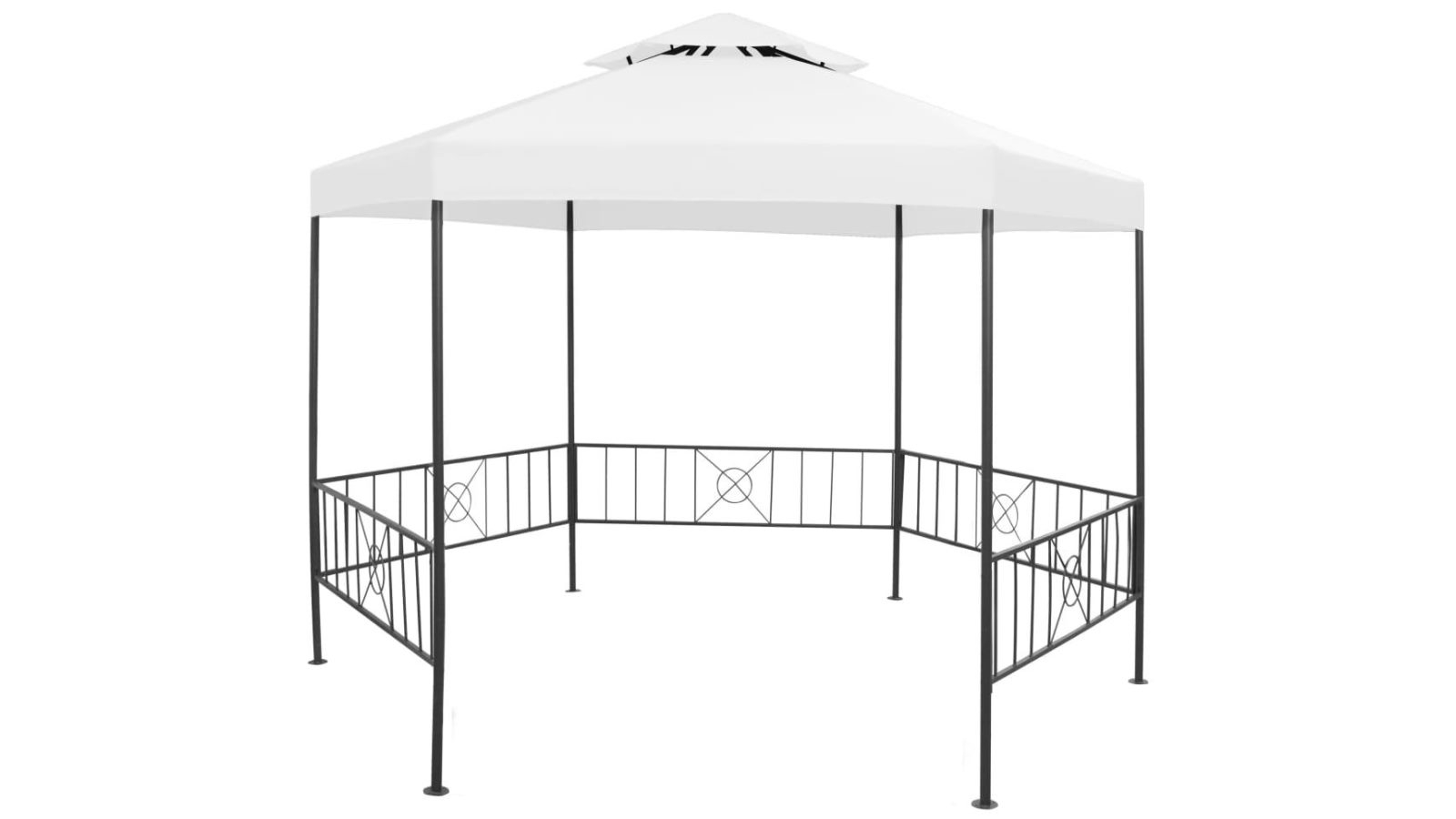 vidaXL White Garden Gazebo - 323x275x265cm | Harvey Norman