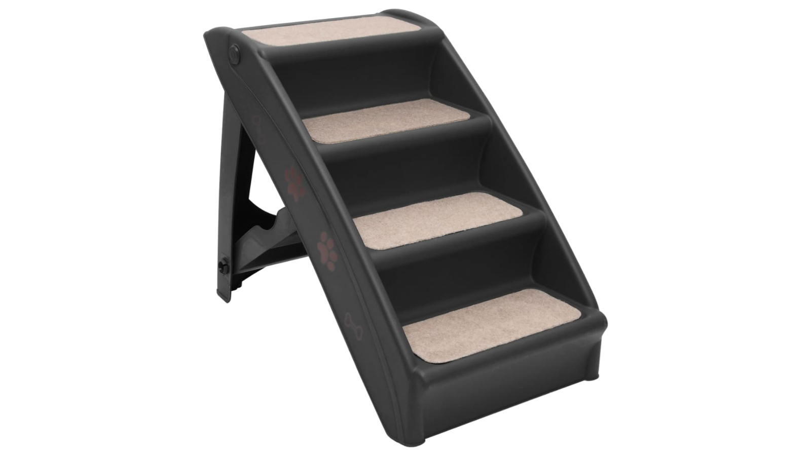 vidaXL 62 x 40 x 49.5cm Folding Dog Stair - Black | Harvey Norman