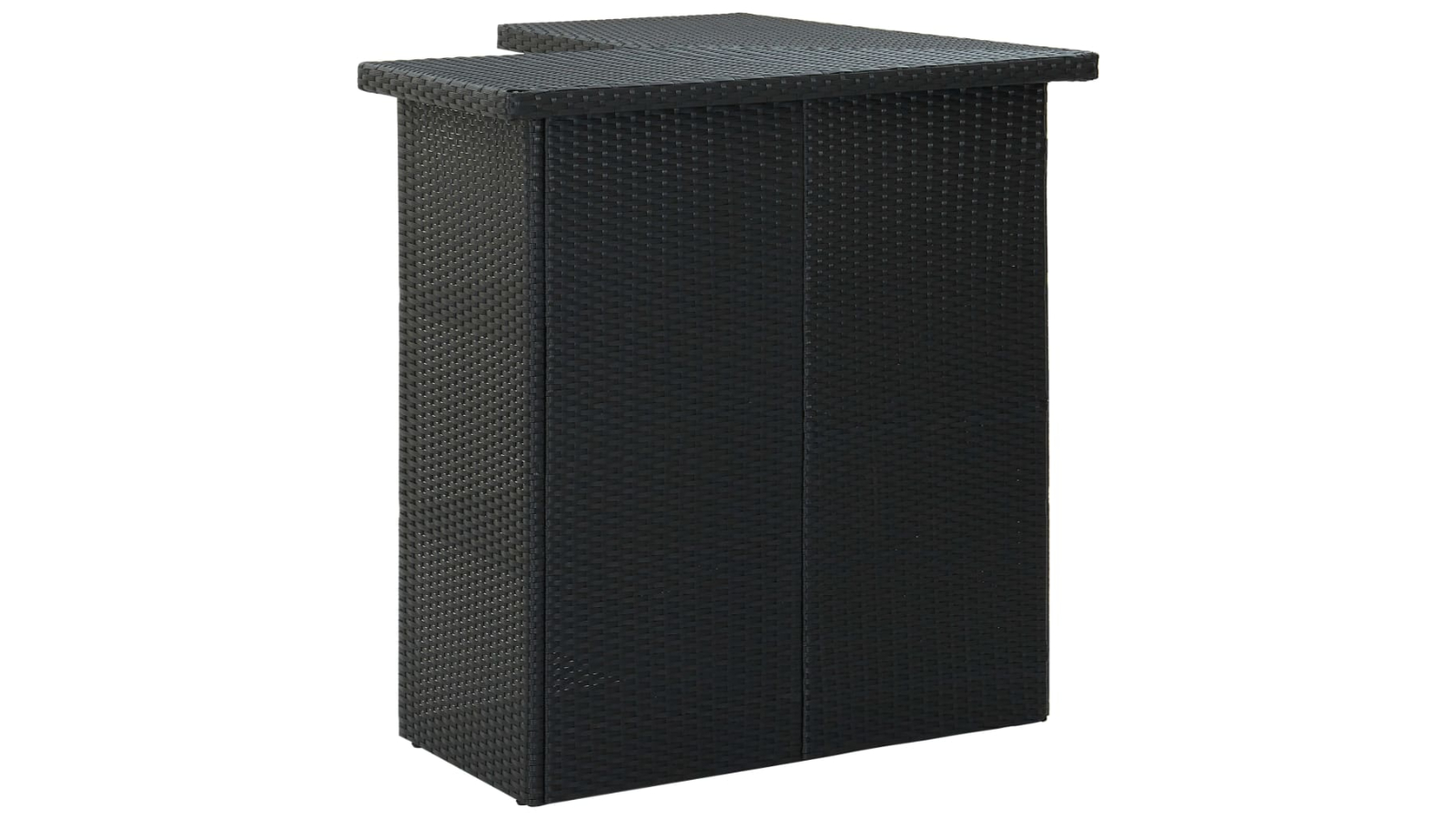vidaXL Black Poly Rattan Corner Bar Table - 100 x 50 x 105cm | Harvey ...