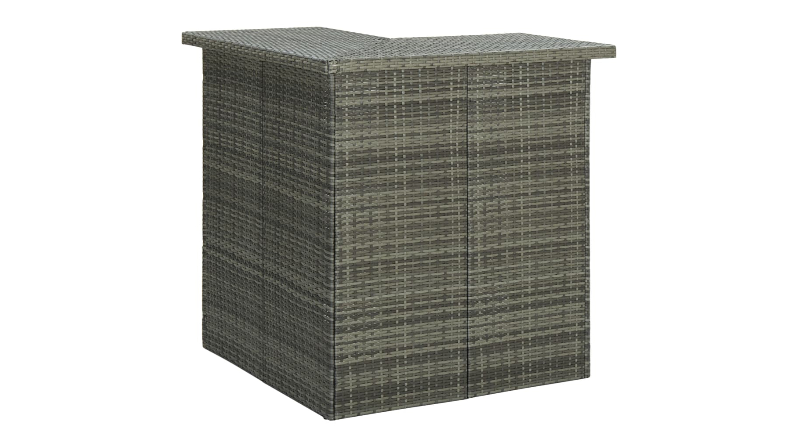 vidaXL Grey Poly Rattan Corner Bar Table - 100 x 50 x 105cm | Harvey Norman