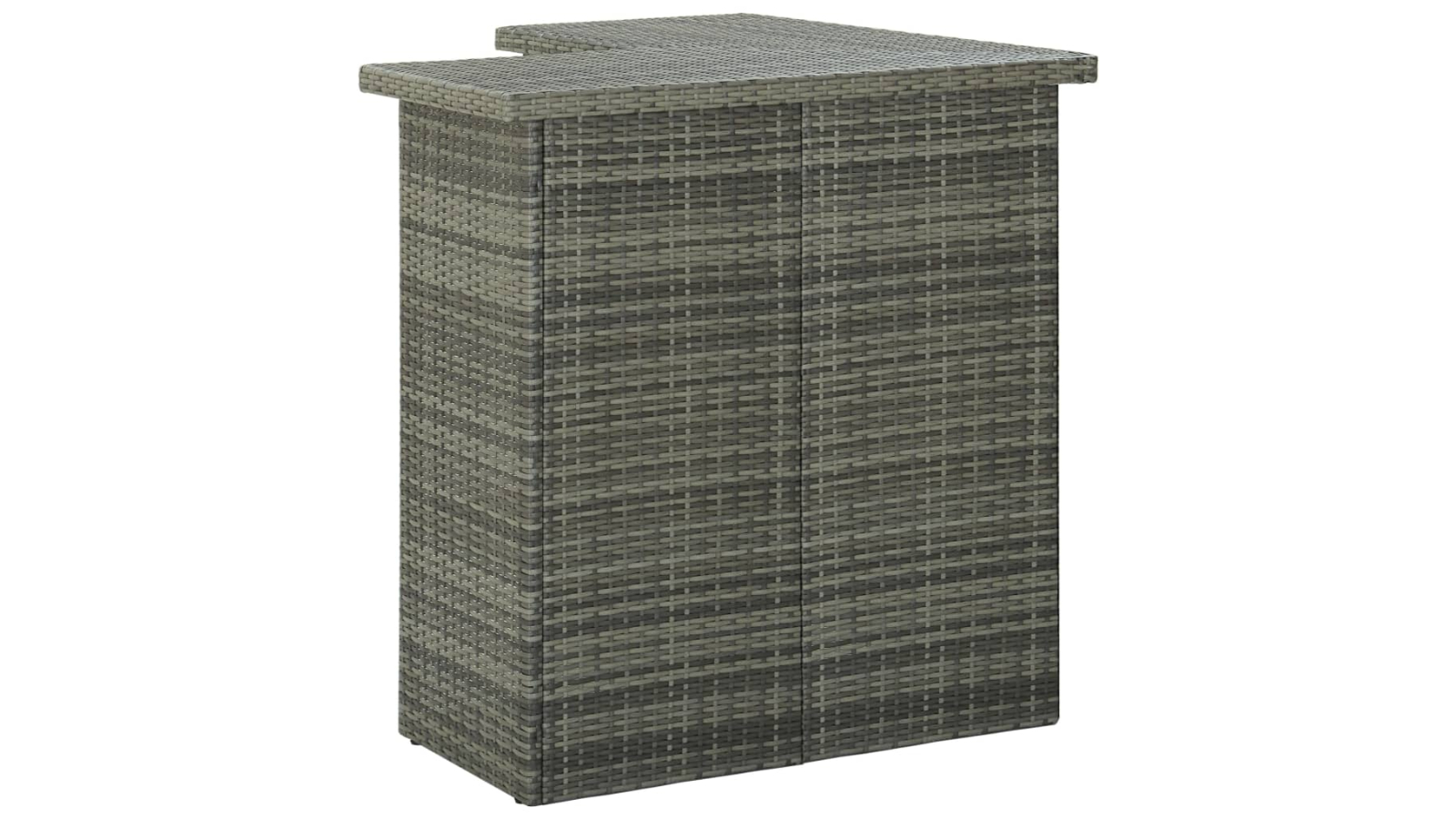 vidaXL Grey Poly Rattan Corner Bar Table - 100 x 50 x 105cm | Harvey Norman