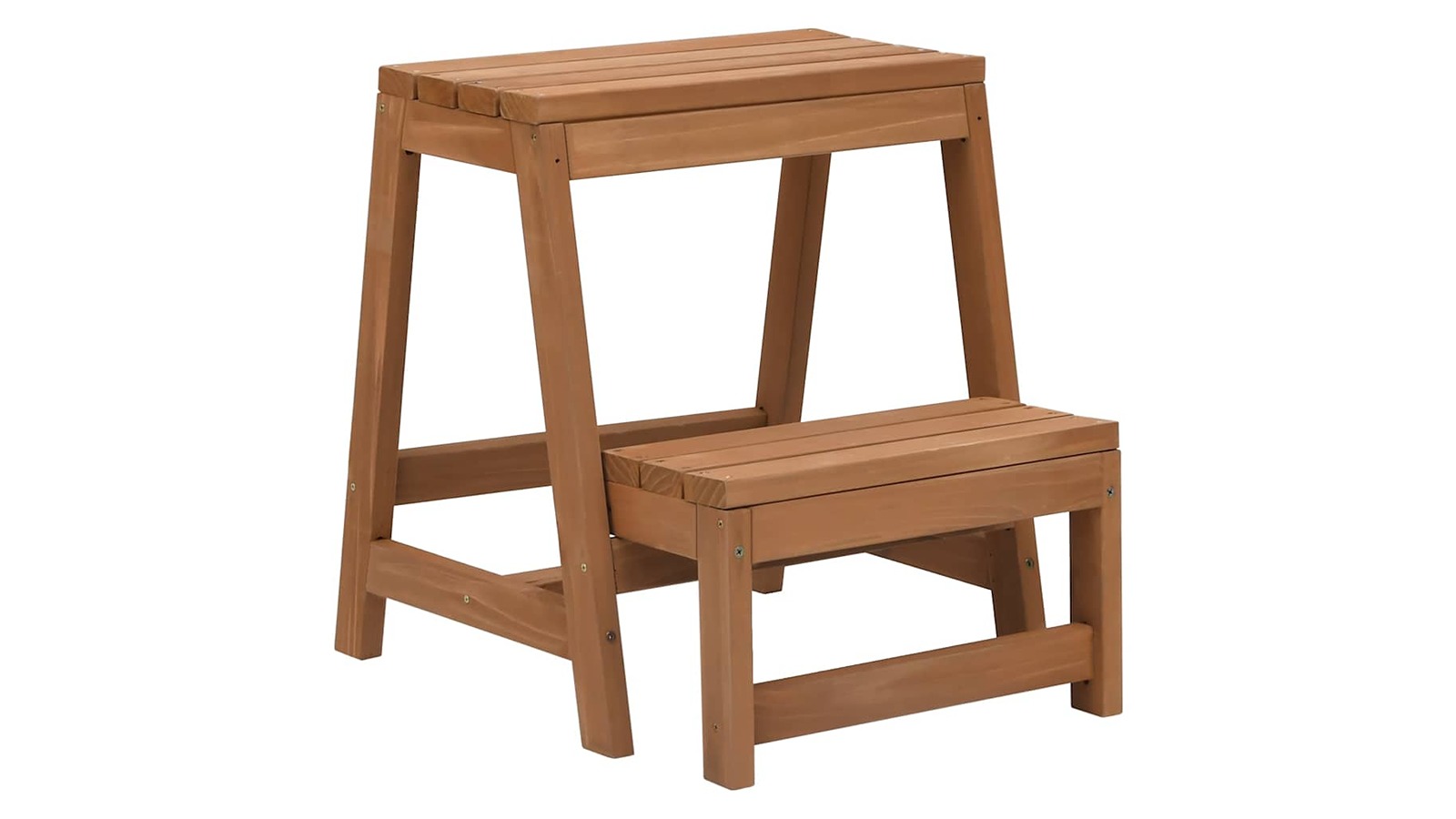 vidaXL Solid Fir Wood Foldable Step Stool | Harvey Norman