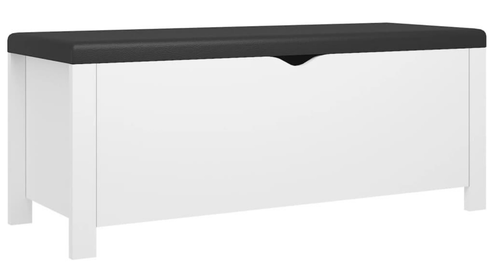 vidaXL 105x40x45cm Chipboard Storage Box with Cushion - White | Harvey ...