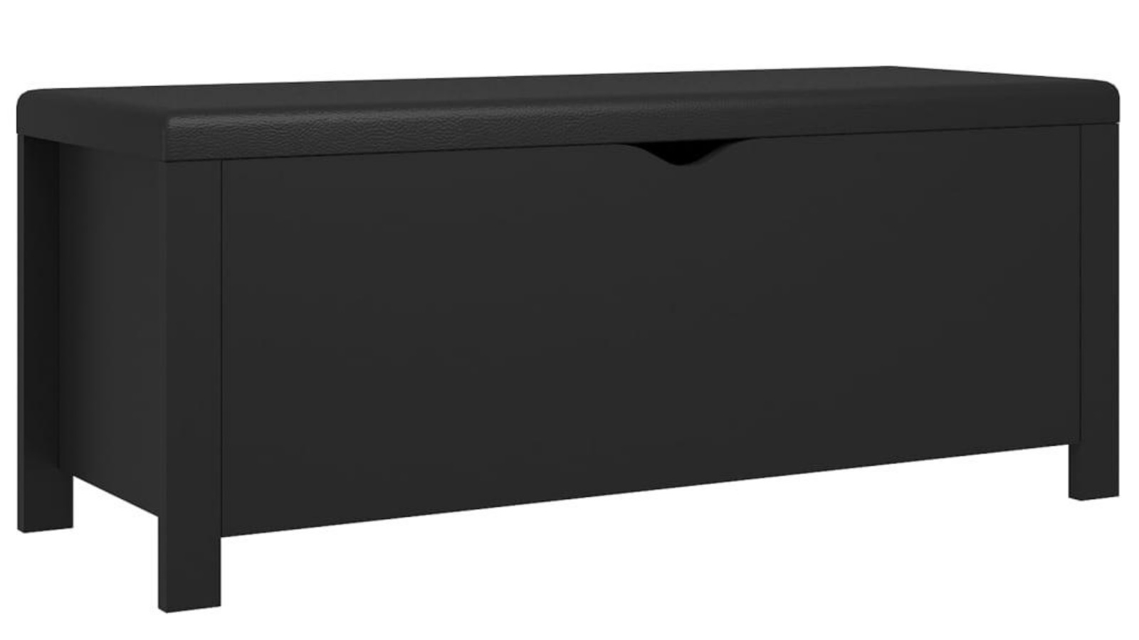 vidaXL 105x40x45cm Chipboard Storage Box with Cushion - Black | Harvey ...