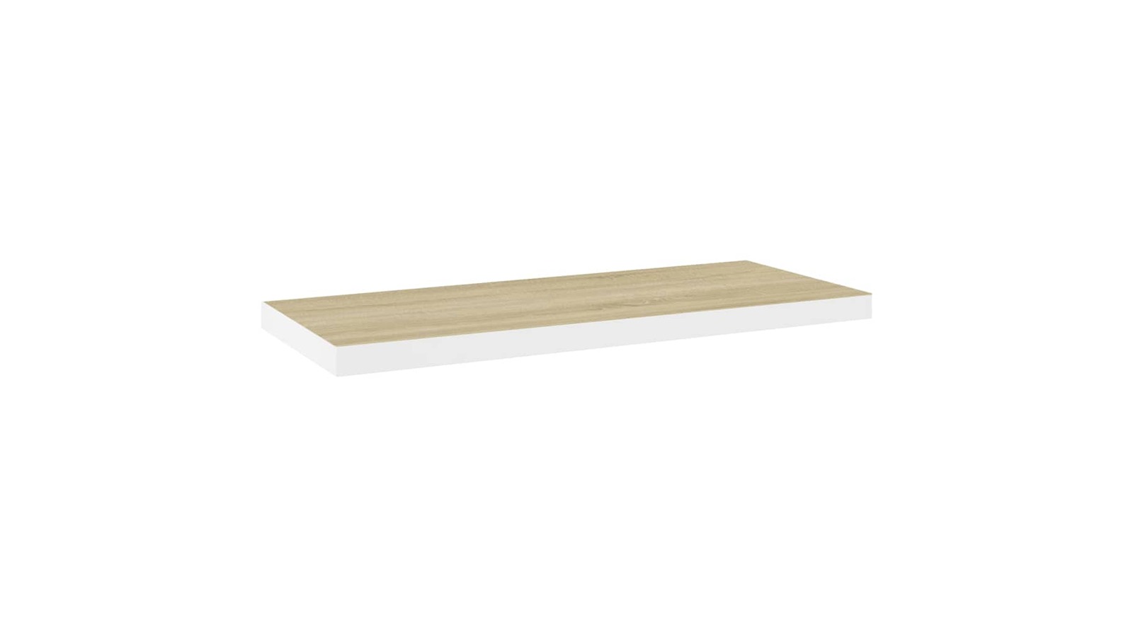vidaXL Oak/White MDF 80 x 23.5 x 3.8cm Floating Wall Shelf | Harvey Norman