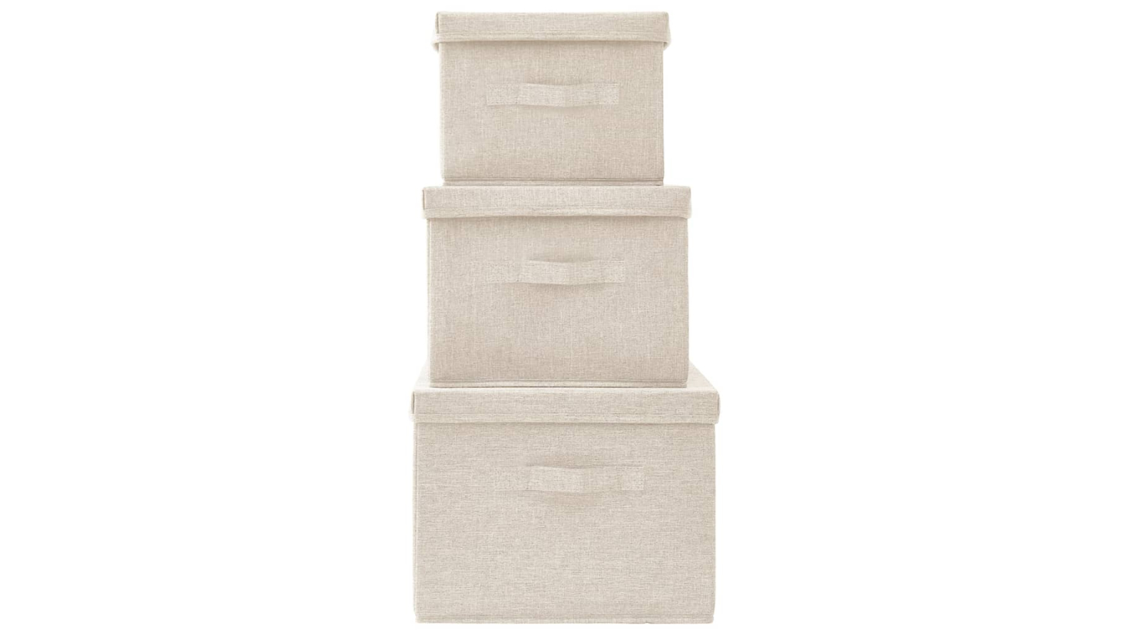 vidaXL Cream Stackable Storage Box Set of 3 | Harvey Norman
