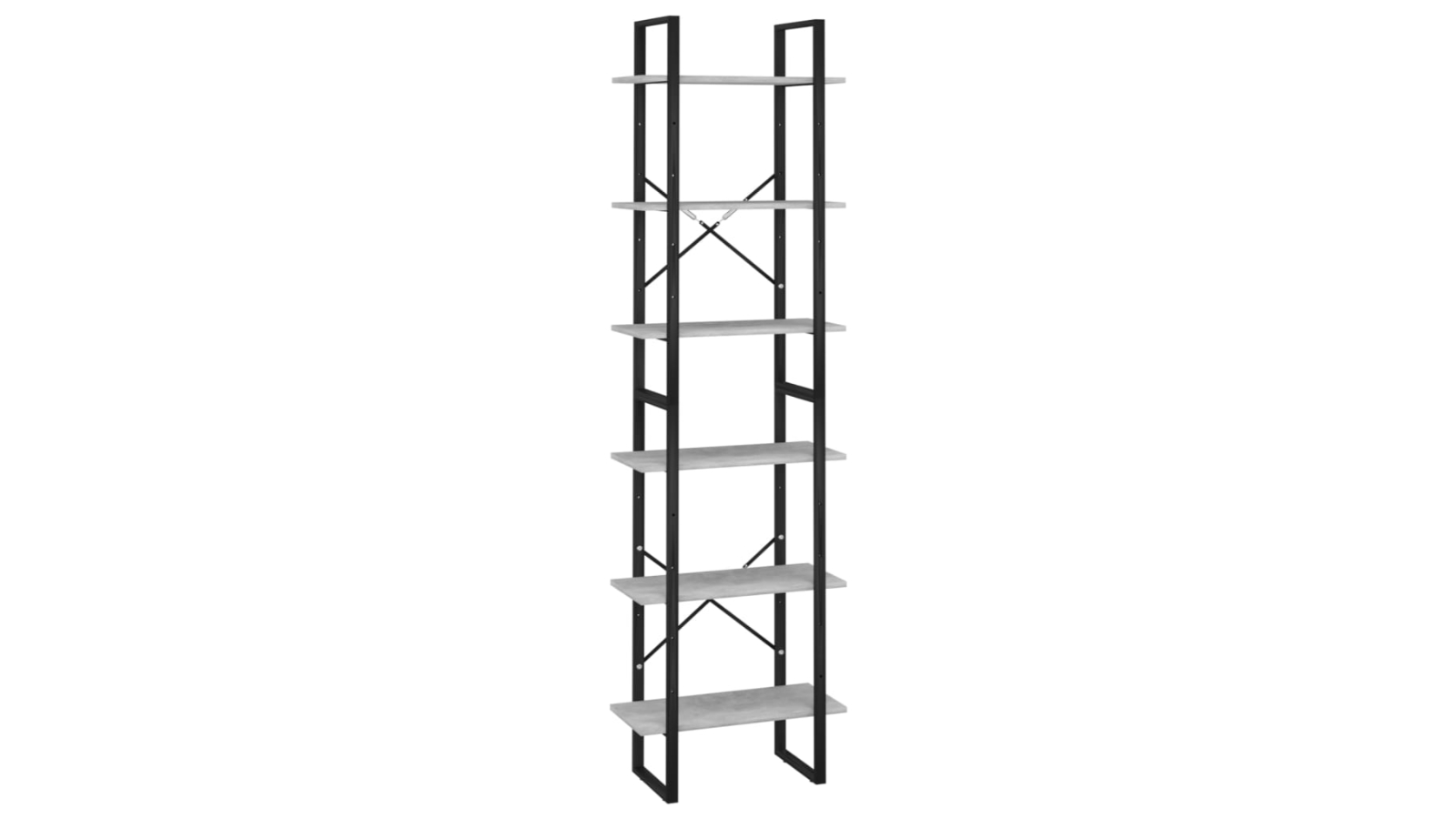 vidaXL Concrete Grey Engineered Wood 60 x 30 x 210cm Storage Shelf ...