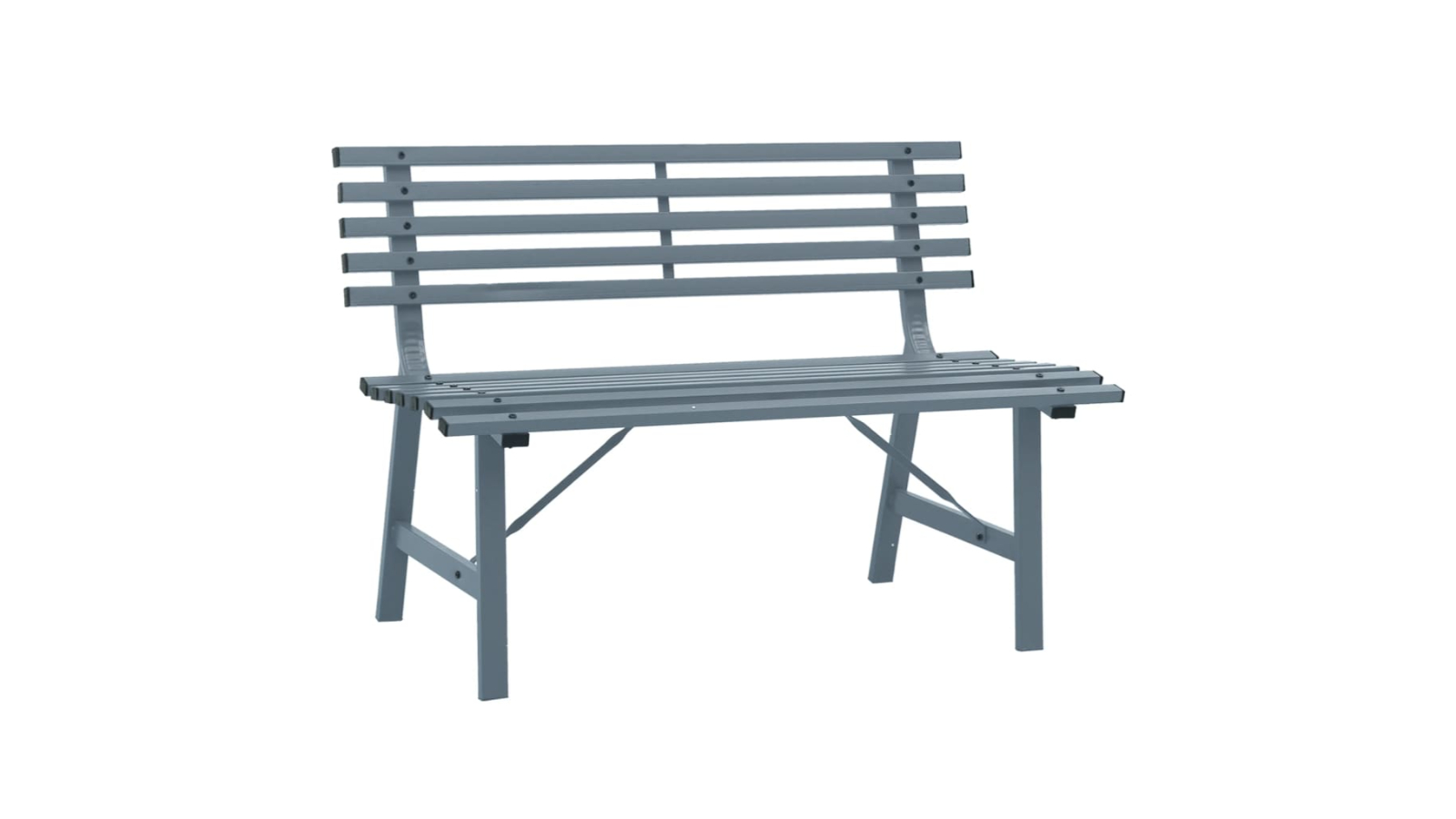 vidaXL Grey Steel 110cm Garden Bench | Harvey Norman