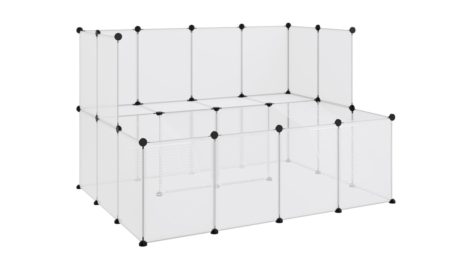 vidaXL Polypropylene and Steel Transparent Small Animal Cage - 143 x ...