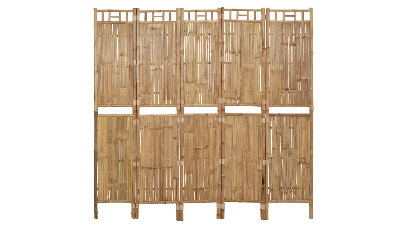 vidaXL 5-Panel Bamboo 200 x 180cm Room Divider | Harvey Norman