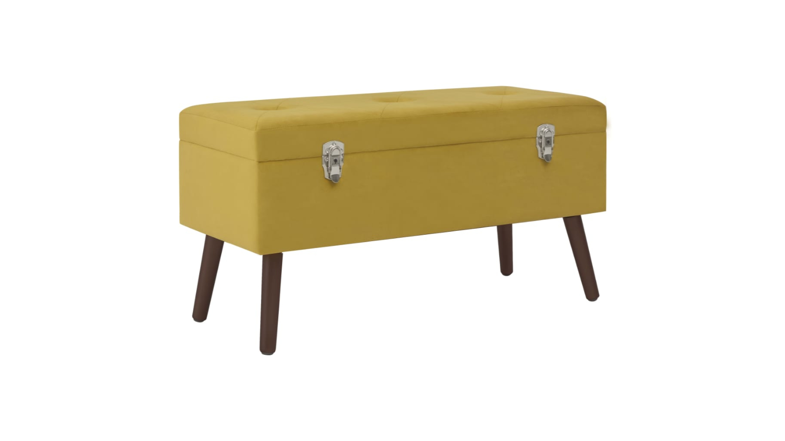 vidaXL 80cm Velvet Bench with Storage Compartment - Mustard Yellow ...