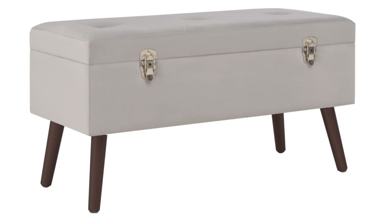 vidaXL 80cm Velvet Bench with Storage Compartment - Grey | Harvey Norman