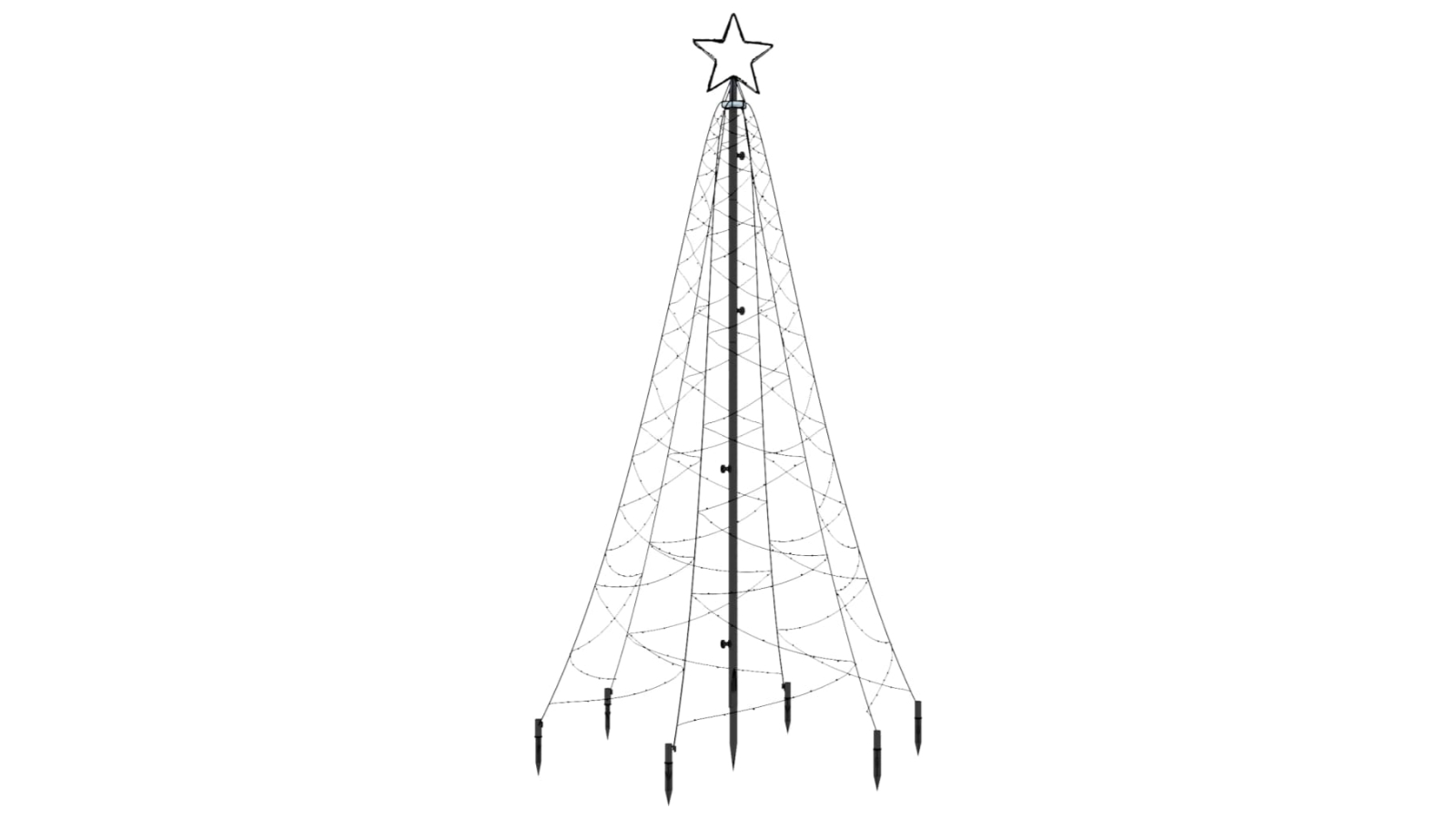vidaXL Christmas Tree with Spike Cold White 200 LEDs - 180cm | Harvey ...