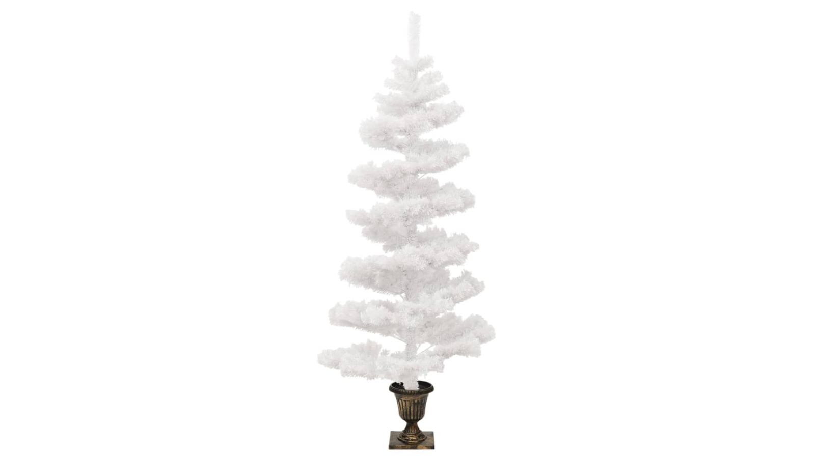 vidaXL Swirl Pre-lit Christmas Tree with Pot White 120 cm PVC | Harvey ...