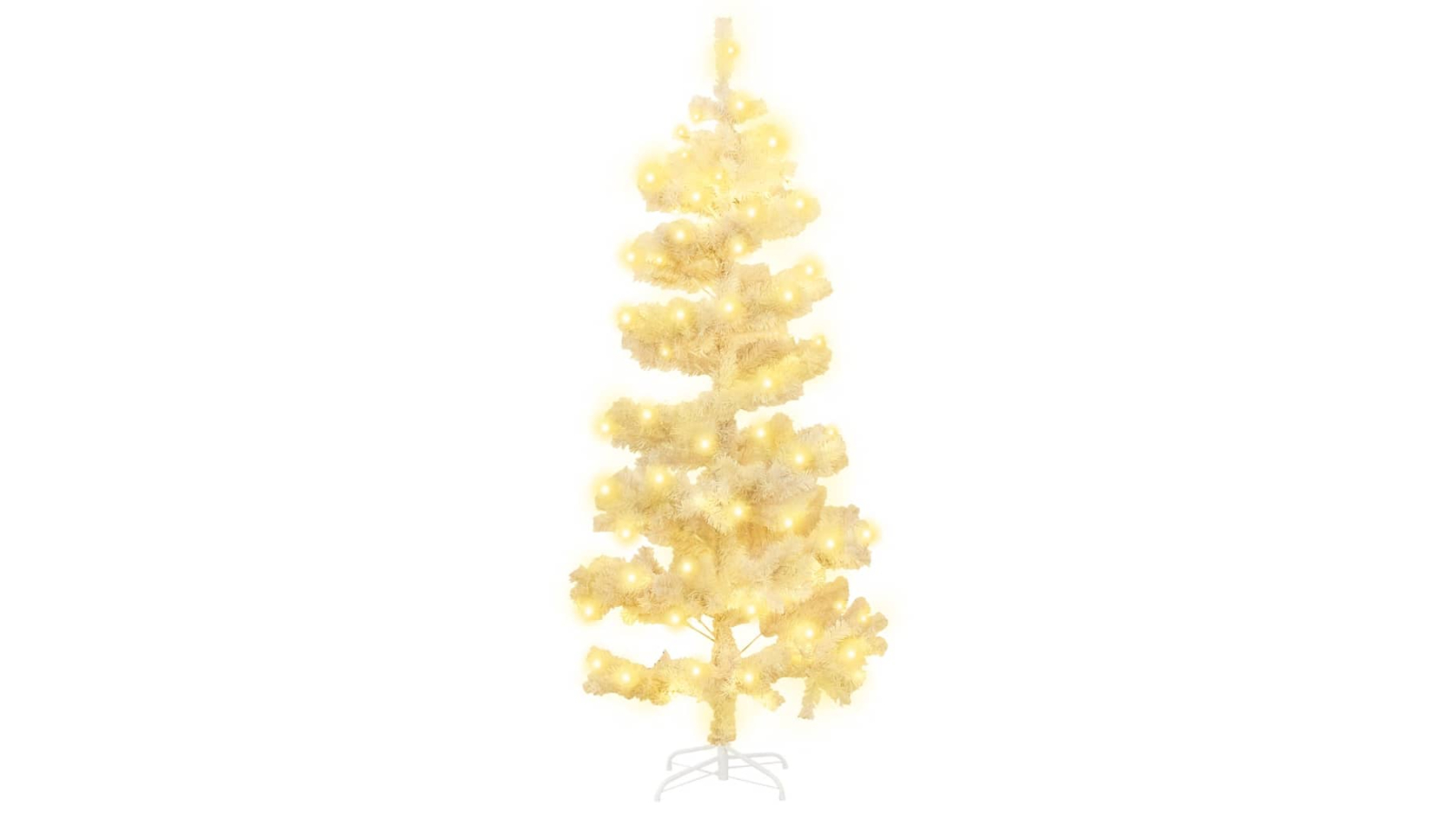 vidaXL Swirl Pre-lit Christmas Tree with Stand White 150cm PVC | Harvey ...
