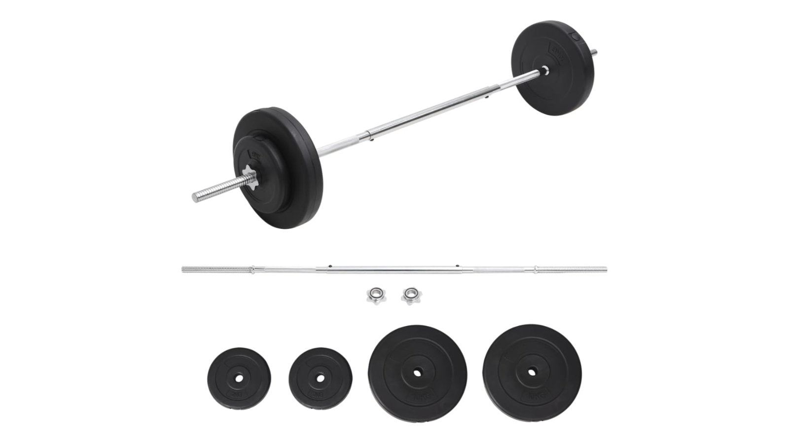 vidaXL Barbell with Plates 30kg Set | Harvey Norman