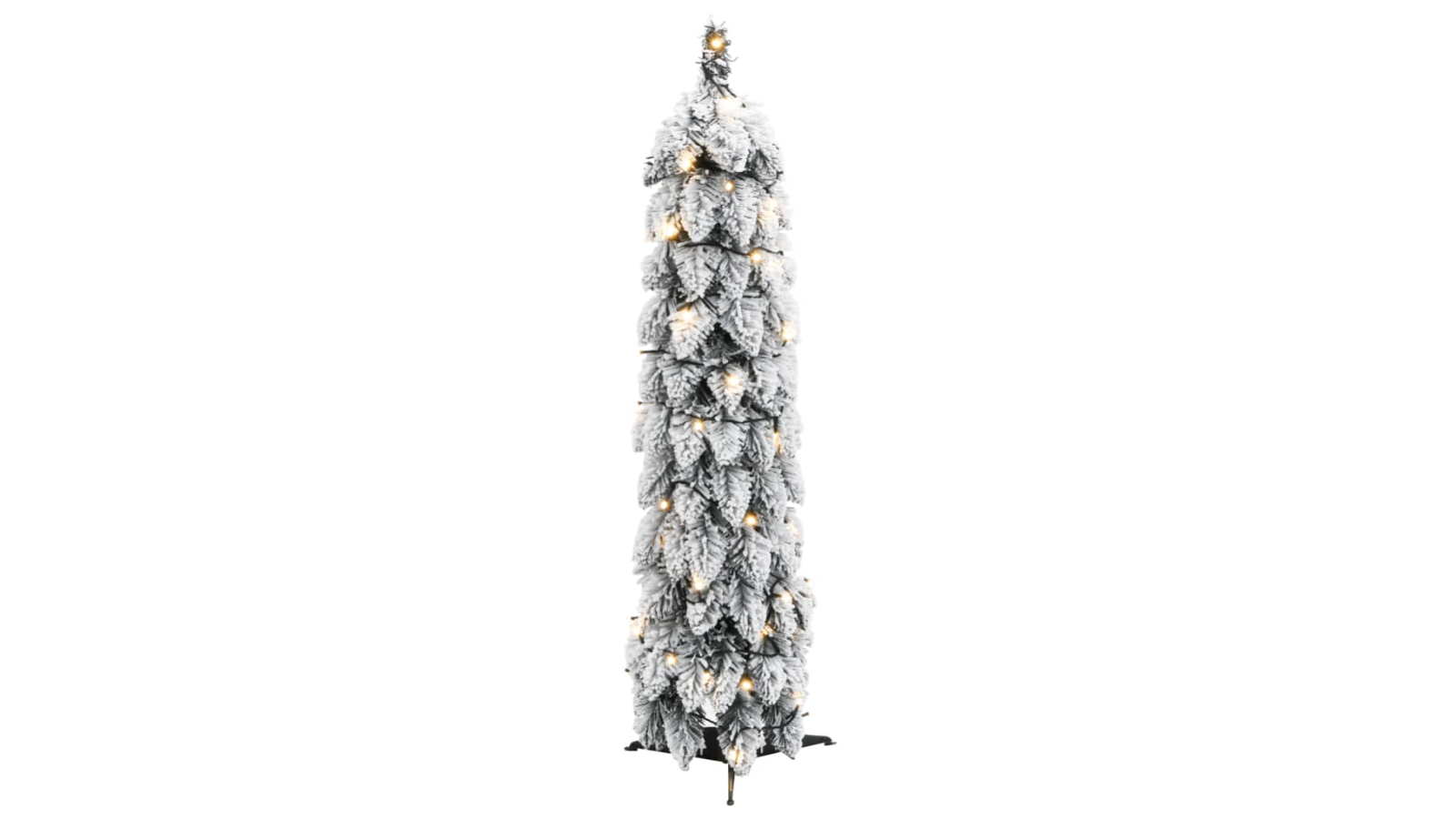 vidaXL White Flocked Snow Artificial Pre-lit Christmas Tree with 45 LED ...