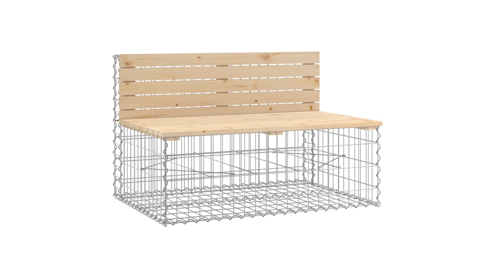 vidaXL Solid Pine Wood Gabion Design 103 x 70 x 65cm Garden Bench ...