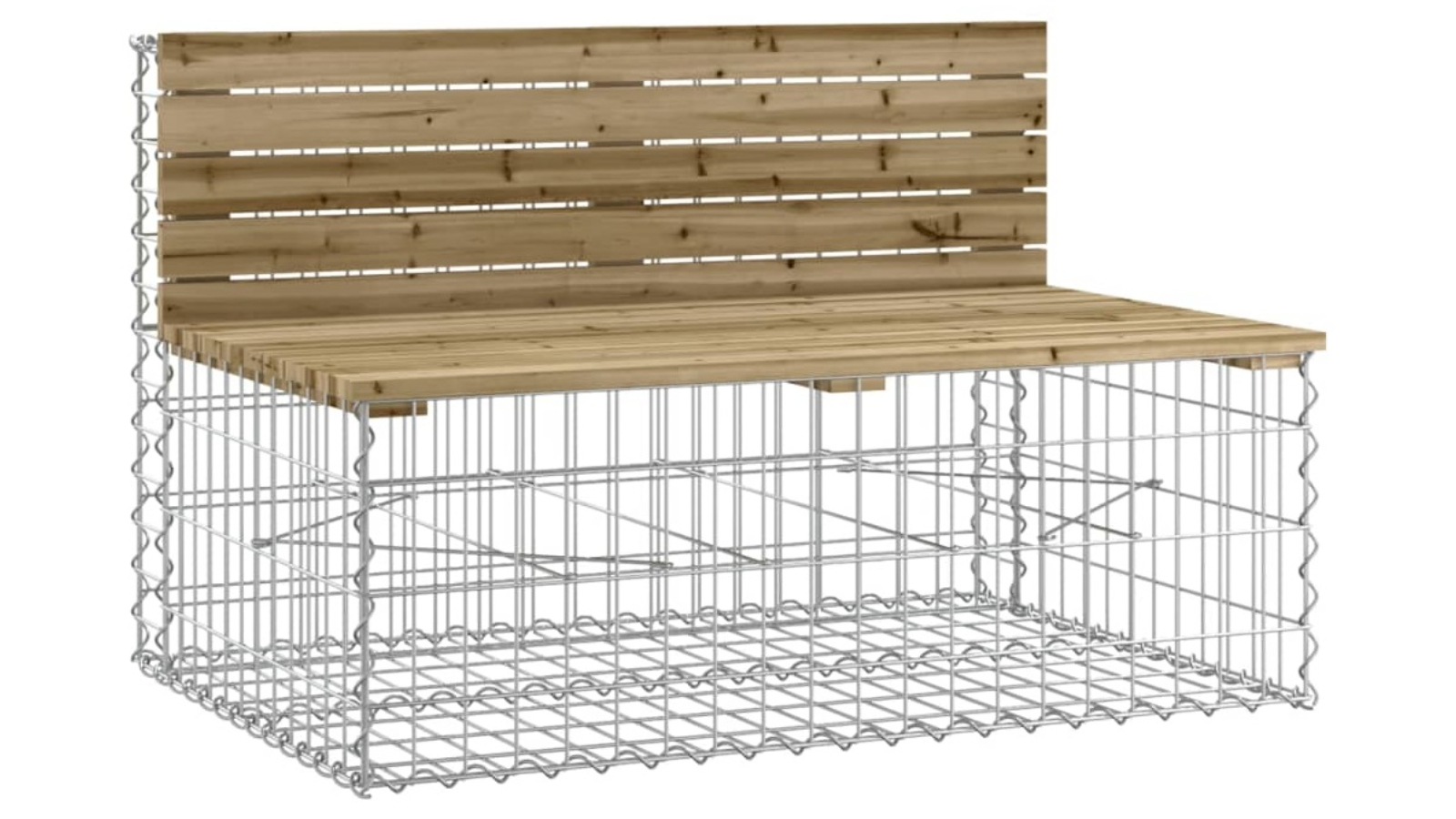 vidaXL Impregnated Pine Wood 103 x 70 x 65cm Gabion Design Garden Bench ...
