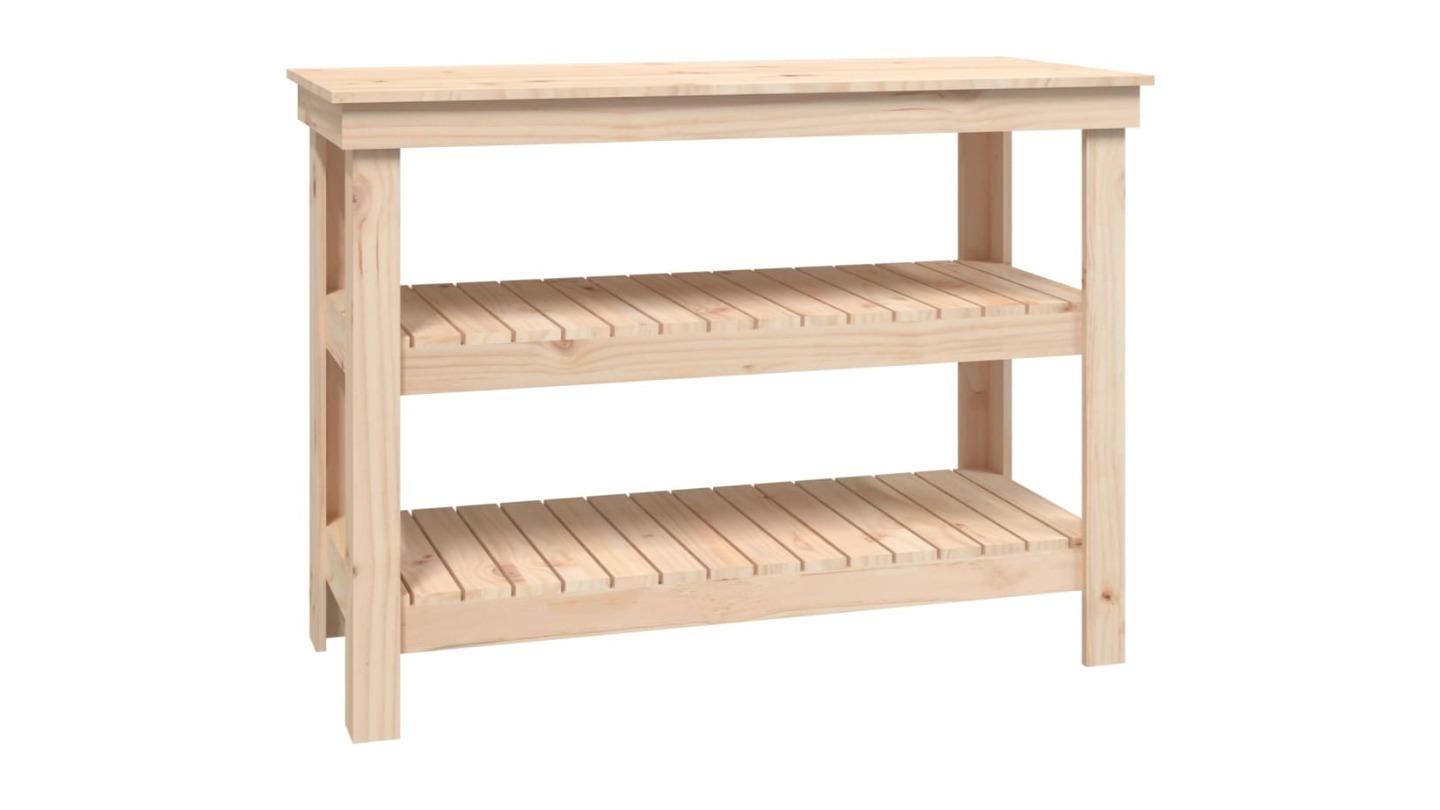 vidaXL Solid Pine Wood Work Bench - 110.5 x 50 x 80cm | Harvey Norman