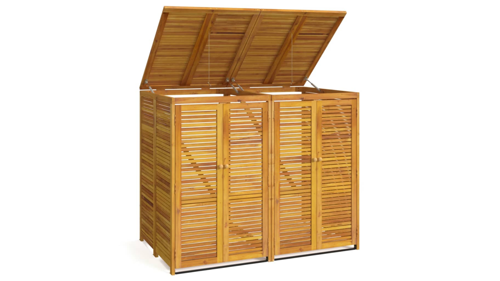 vidaXL Solid Wood Acacia Garbage Bin Shed - Double | Harvey Norman