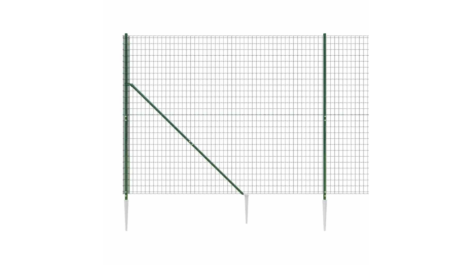 vidaXL Green Steel Wire Mesh Fence with Spike Anchors - 14 x 25metre ...