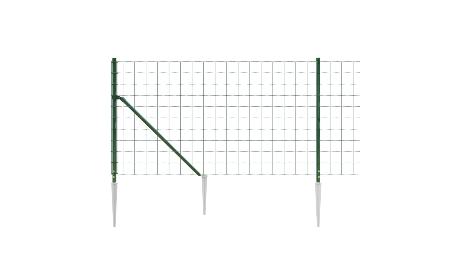 vidaXL Green Wire Mesh Fence with Spike Anchors - 100 x 2500cm | Harvey ...