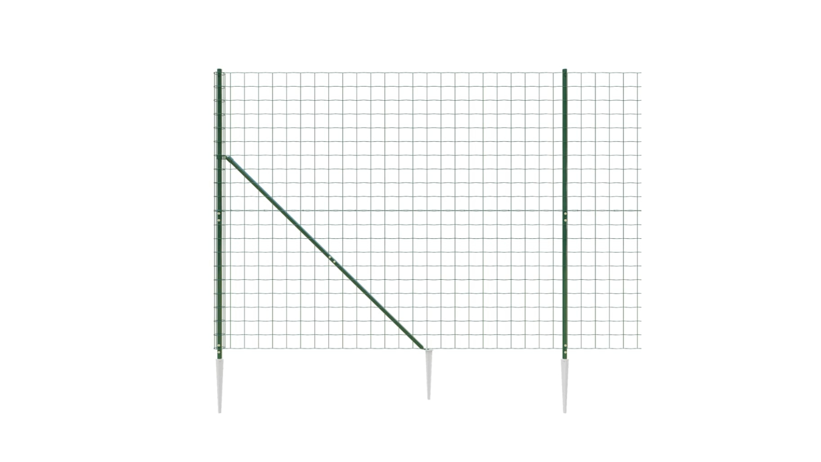 vidaXL Green Wire Mesh Fence with Spike Anchors - 140 x 2500cm | Harvey ...