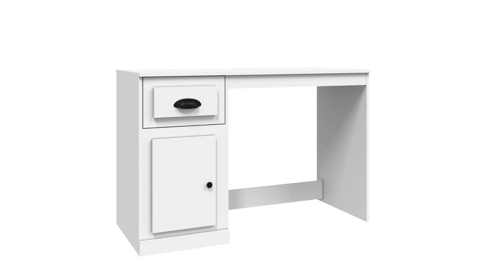 vidaXL White Engineered Wood 115 x 50 x 75cm Desk with Drawer | Harvey ...