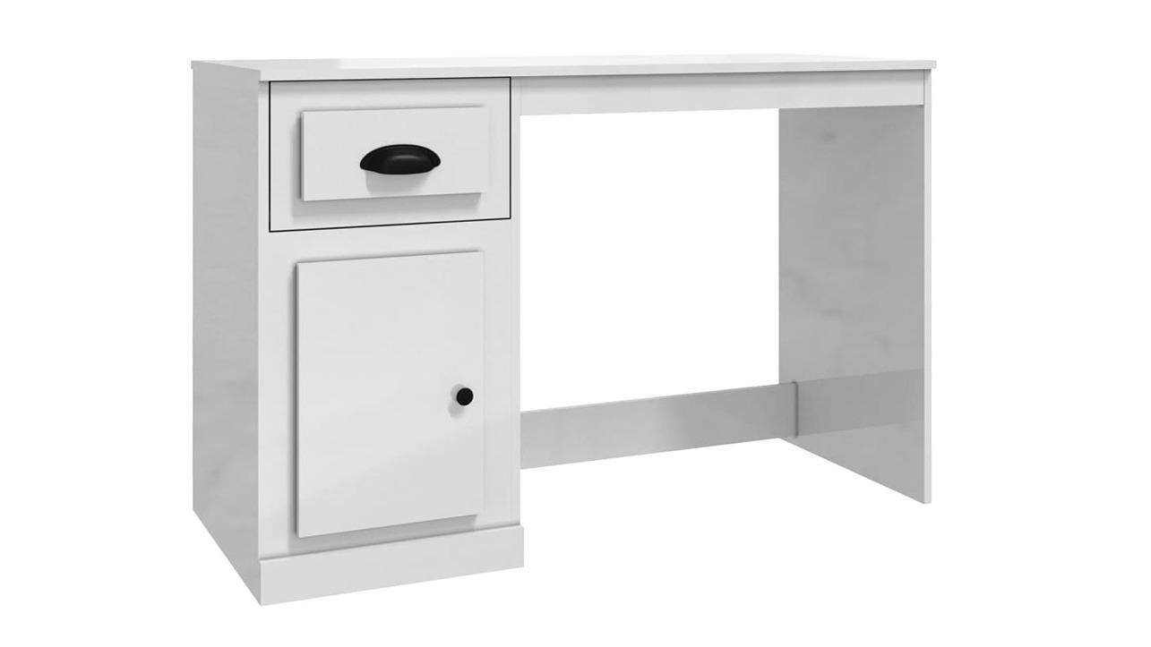 vidaXL Engineered Wood 115 x 50 x 75cm Desk with Drawer - High Gloss ...
