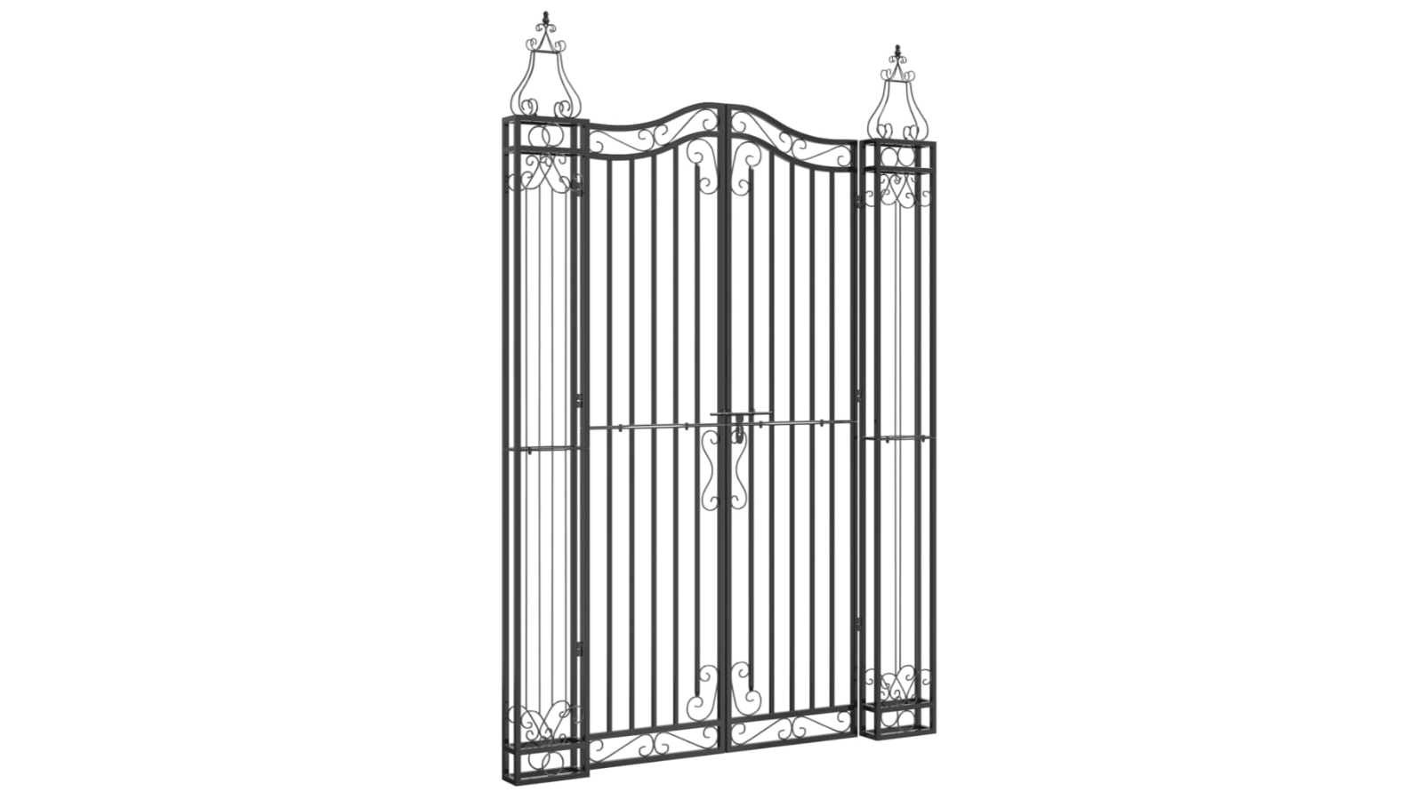vidaXL Wrought Iron Black Garden Gate - 121 x 8 x 180cm | Harvey Norman