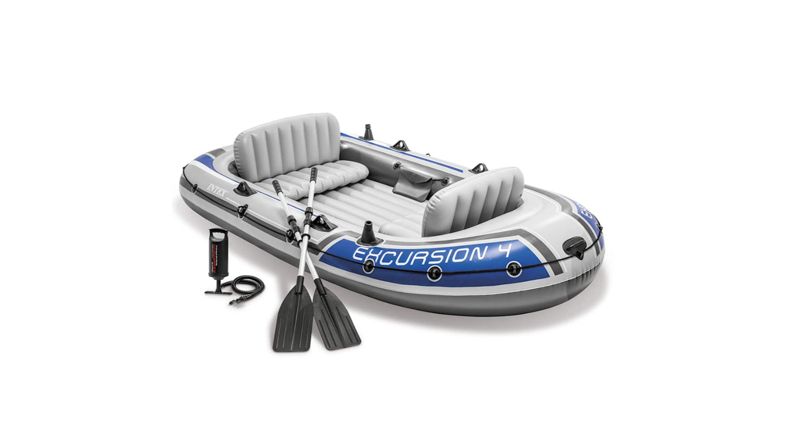 Intex Excursion 4 Person Inflatable Boat with Oars and Pump | Harvey Norman