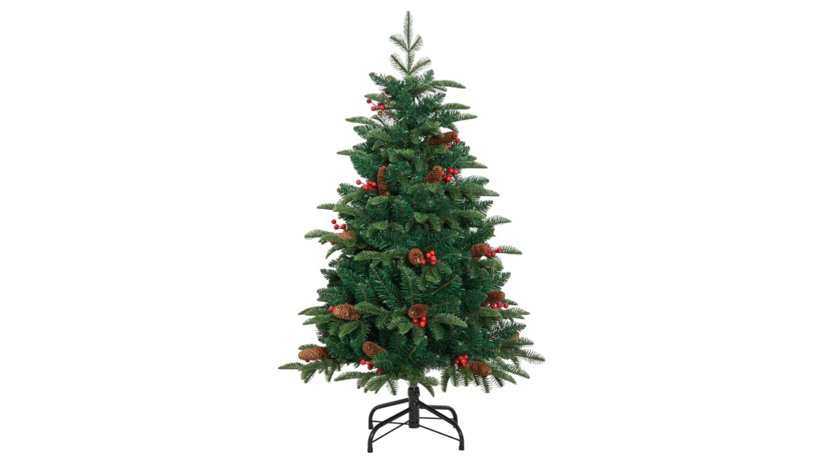 vidaXL Artificial Hinged Christmas Tree with Cone and Berries - 150cm ...