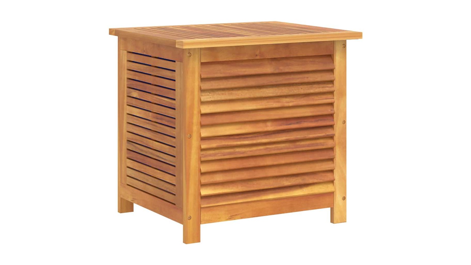 vidaXL Solid Acacia Wood 60 x 50 x 56cm Garden Storage Box with Louver ...