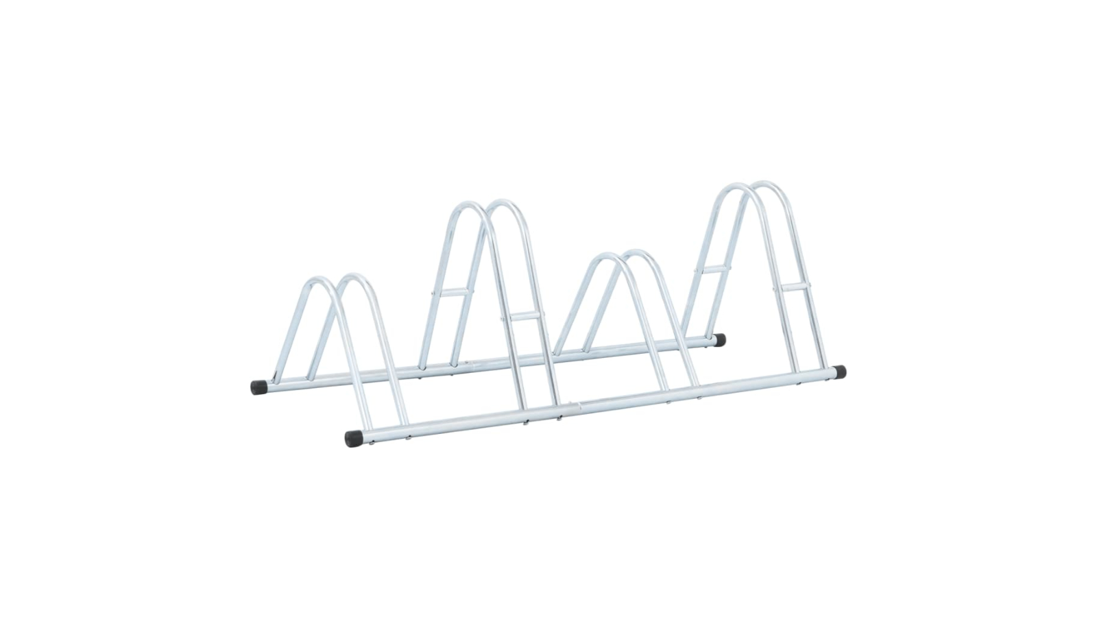 vidaXL Floor Freestanding Galvanised Steel Bicycle Stand for 4 Bike ...